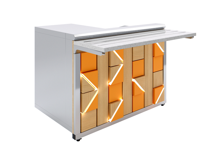 Прилавок кассовый универсальный Luxstahl КК-1200 Premium (мкл002.2 ...